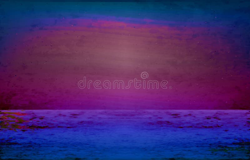 Dream Night with Red Sky on the Sea, Abstract Background. Basic RGB ...