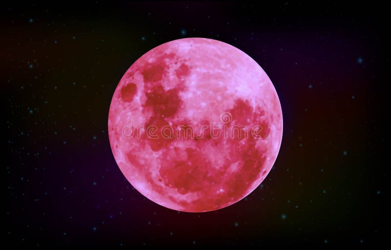 Red Moon in the Dark Sky Basic RGB Stock Vector - Illustration of dark ...