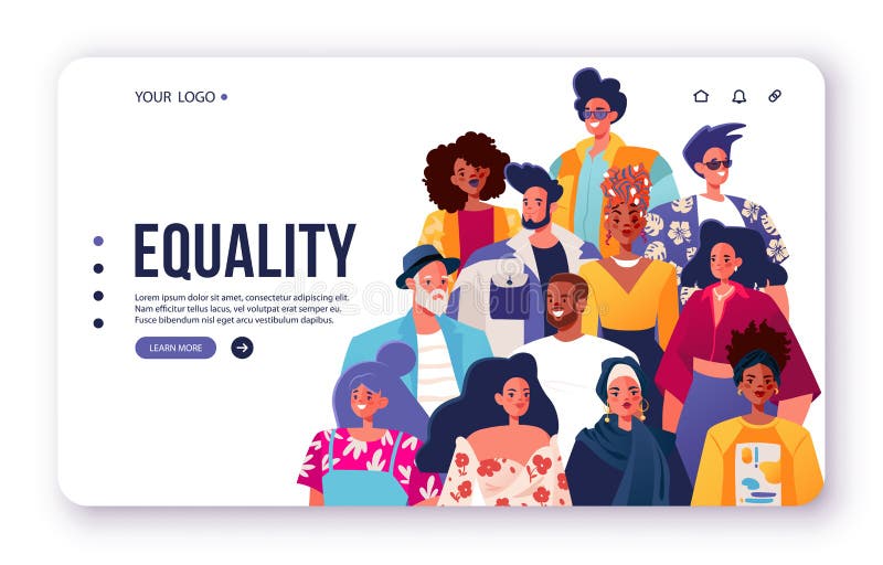 Equality, Landing Page Template. Stock Vector - Illustration of banner ...