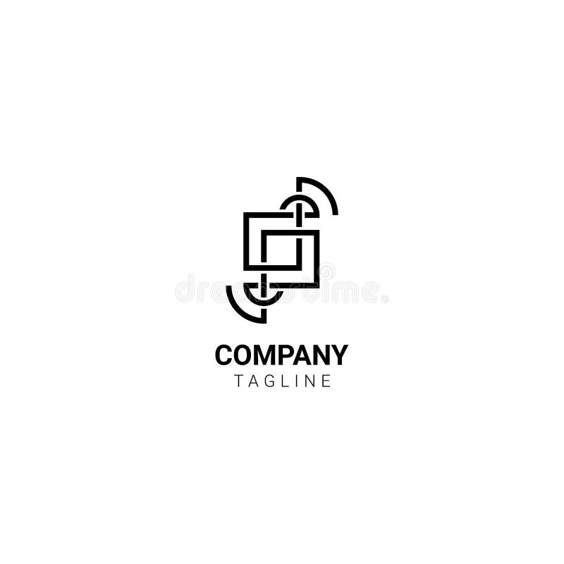 Logo, Icon, Symbol, Company or Business Monogram Connected Square ...