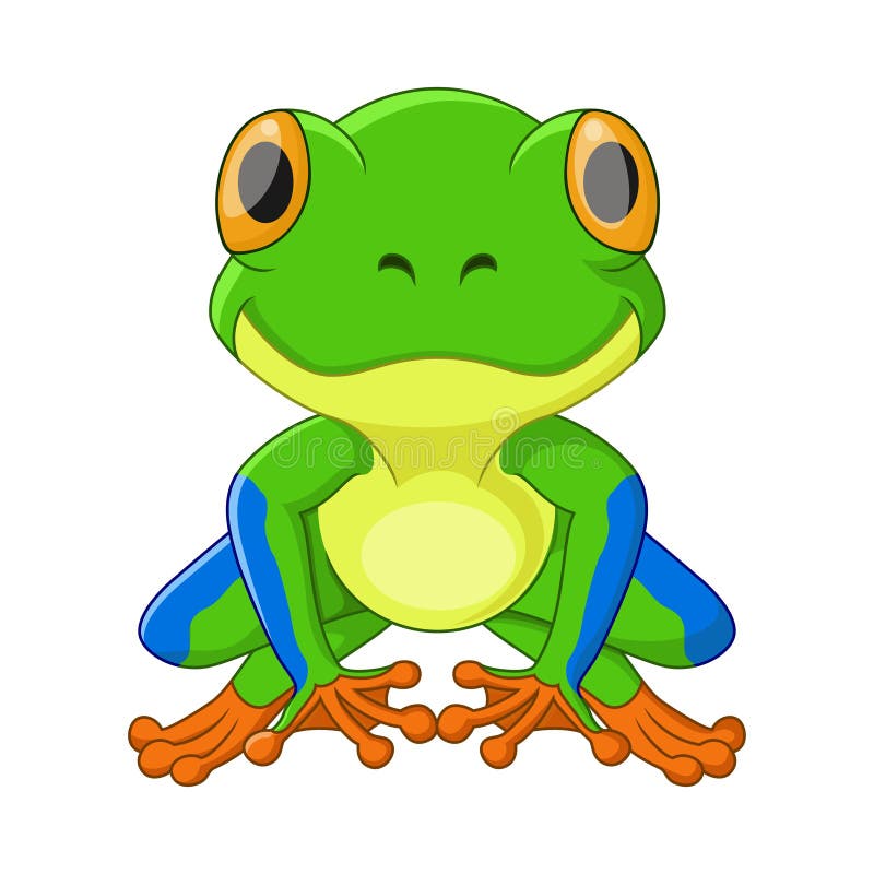 Cute Frog Cartoon Waving Hand Stock Vector - Illustration of comic ...