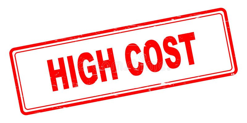 High cost stamp on white stock illustration. Illustration of commercial ...