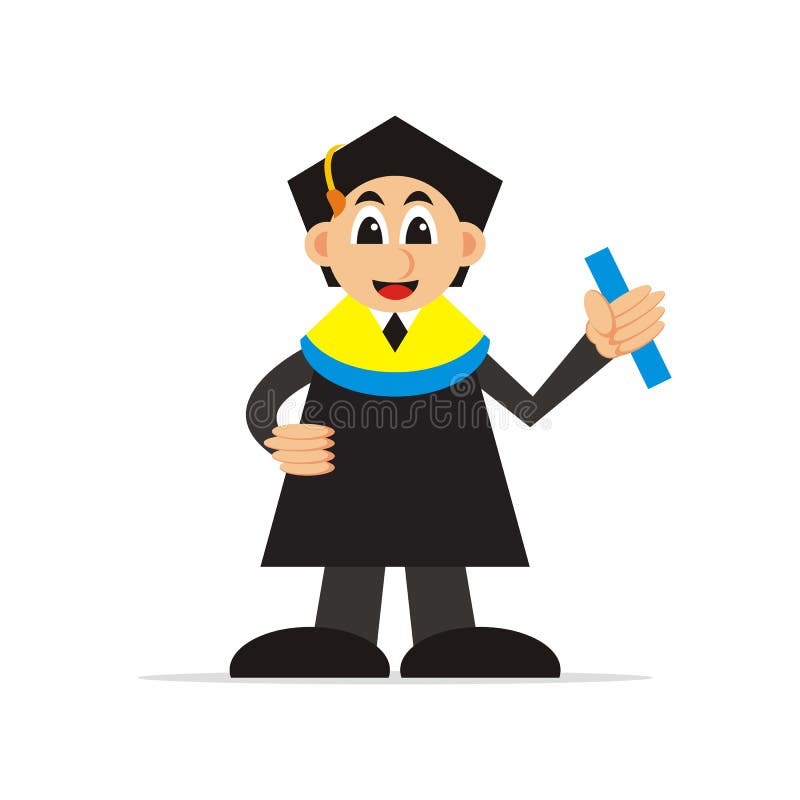 Young graduate man cartoon stock vector. Illustration of graphic ...