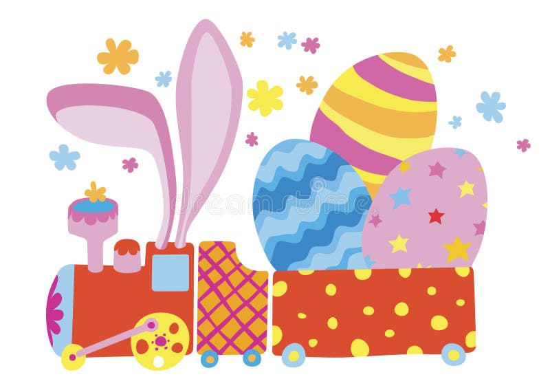 Easter train stock vector. Illustration of holiday, ideas - 38425897