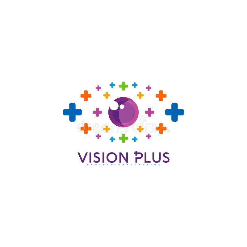 Eye Plus Logo Colorful Vector Design Stock Vector - Illustration of ...