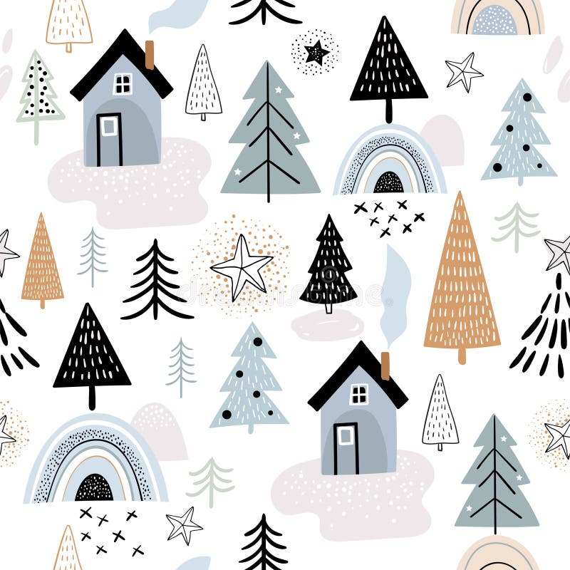 Christmas Seamless Pattern, Kids Background, Wallpaper, Gift Paper ...