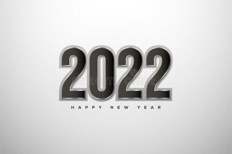 Happy New Year 2022 with Transparent Black Numbers. Stock Vector ...