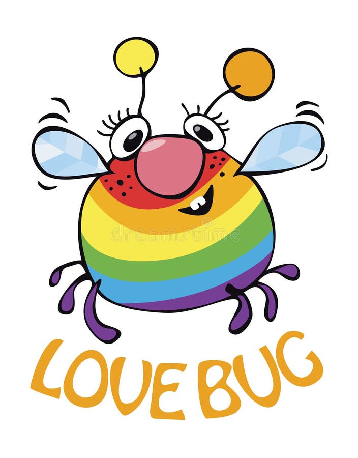 Valentine`s Day T-shirt Design with Cute Bug Stock Vector ...