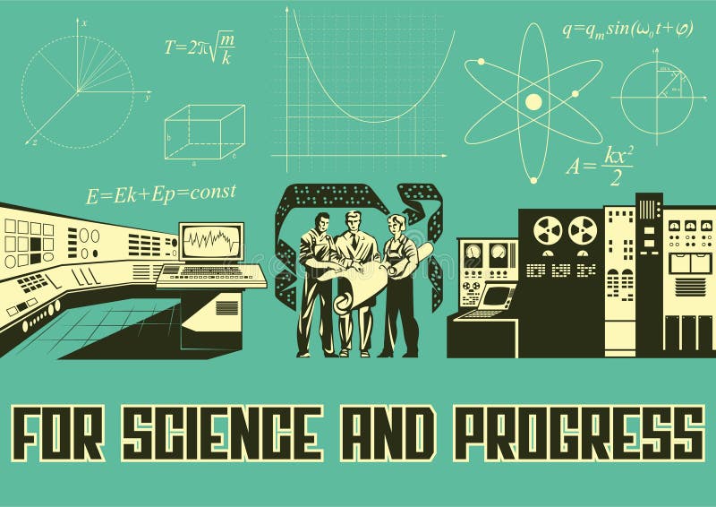 For Science and Progress Vector Illustration Stock Vector ...