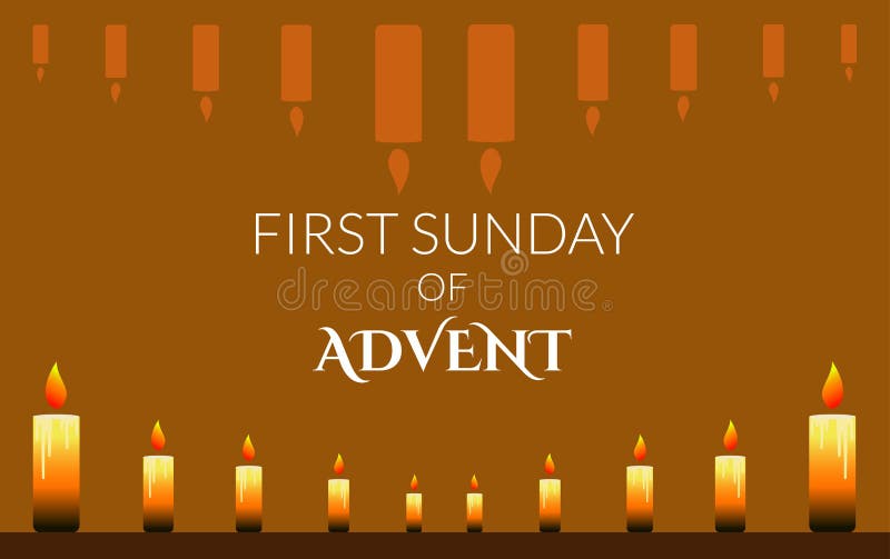 First sunday of Advent stock vector. Illustration of time - 233043473