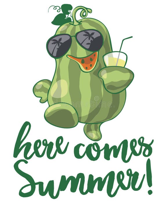 Merch Design with Cute Summer God Stock Illustration - Illustration of ...