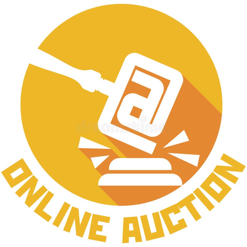 Online Auction Logotype Template Stock Vector - Illustration of ...