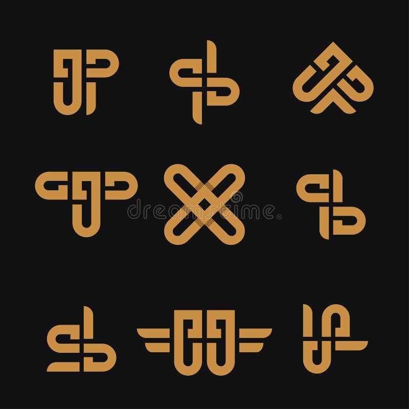 Simple and Elegant Luxury Monogram Logo Collection Set Stock Vector ...