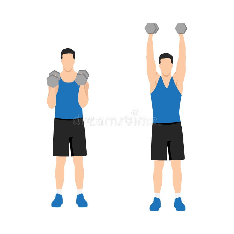 Dumbbell Shoulder Press Stock Illustrations – 149 Dumbbell Shoulder ...