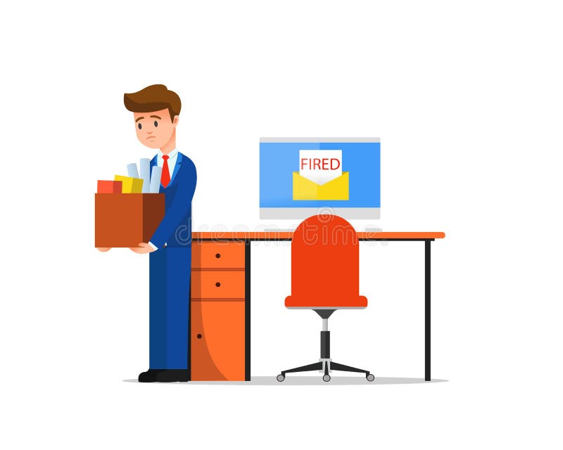 An Employee Being Fired by Electronic Mail Stock Vector - Illustration ...