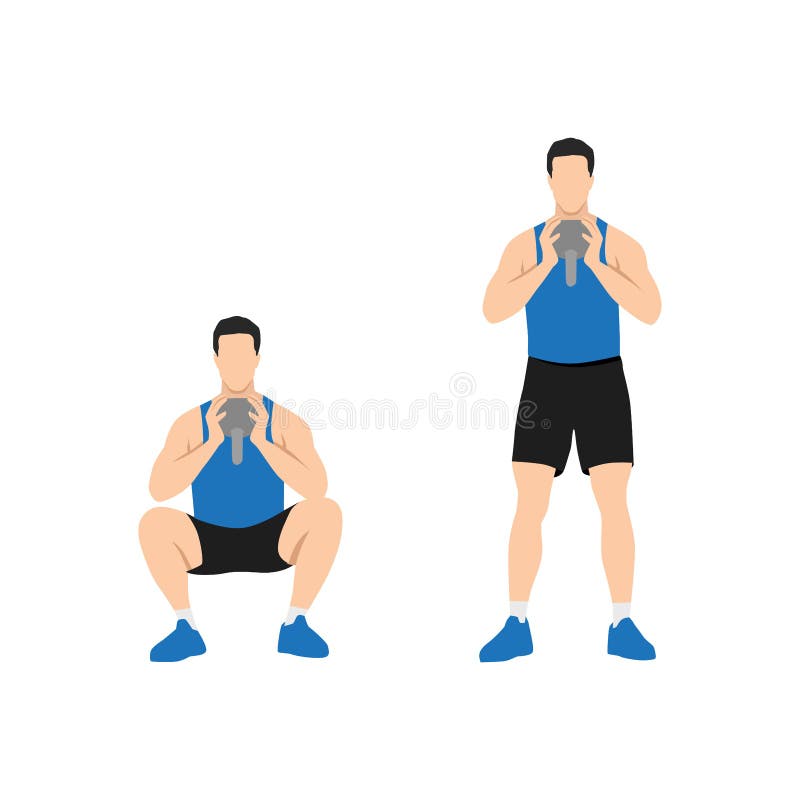 Squat With Dumbbells Cartoon