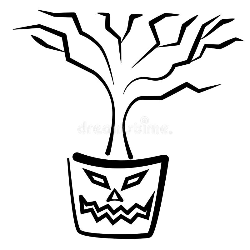 Illustration Ghost Tree Concept Stock Vector - Illustration of drawing ...