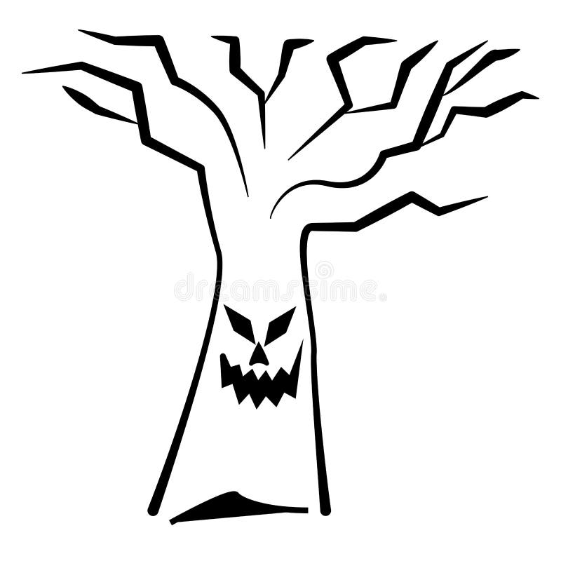 Illustration Halloween Ghost Tree Design Concept Stock Vector ...