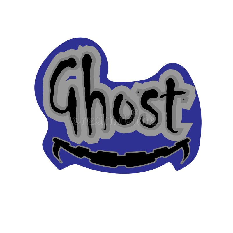 Design of the Word "ghost" in Black and Blue Concept Stock Vector ...