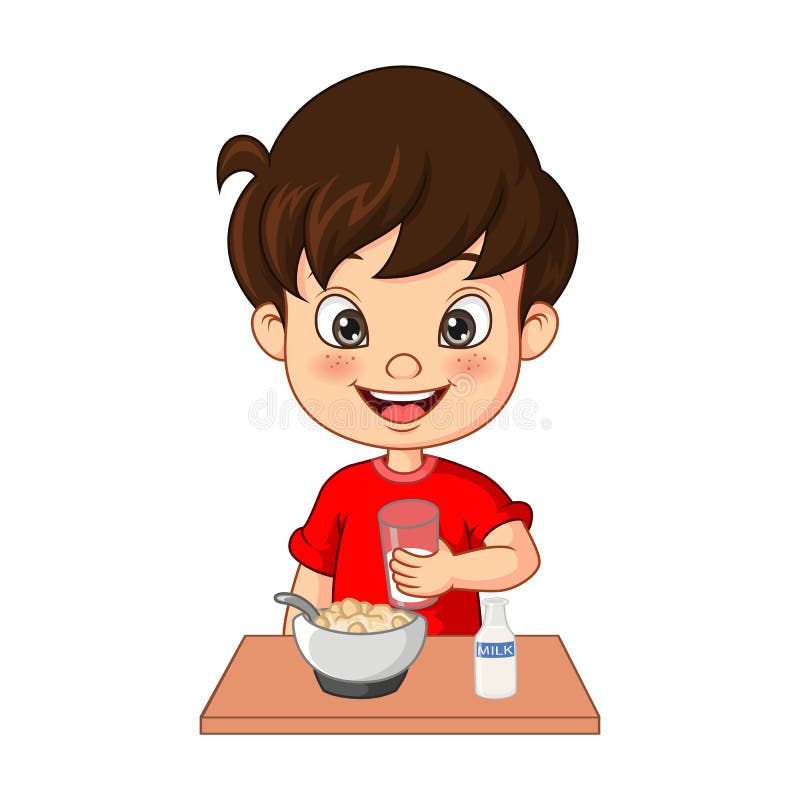Cartoon Boy Having Breakfast Stock Illustrations – 279 Cartoon Boy ...
