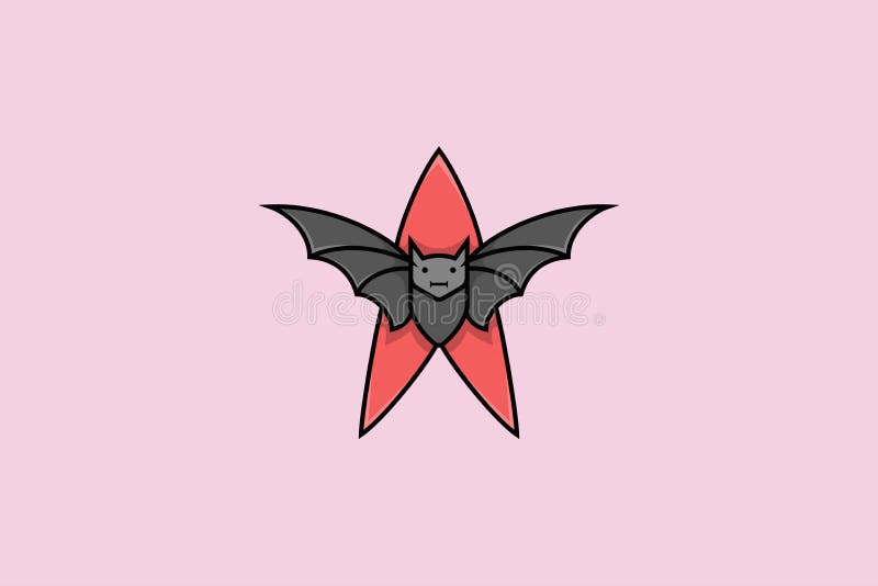 Bat Star Illustration Design Template Stock Vector - Illustration of ...