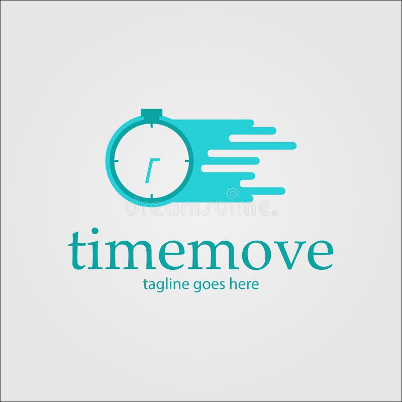 Time Move with Speed and Clock Icon Logo Design Template Stock Vector ...