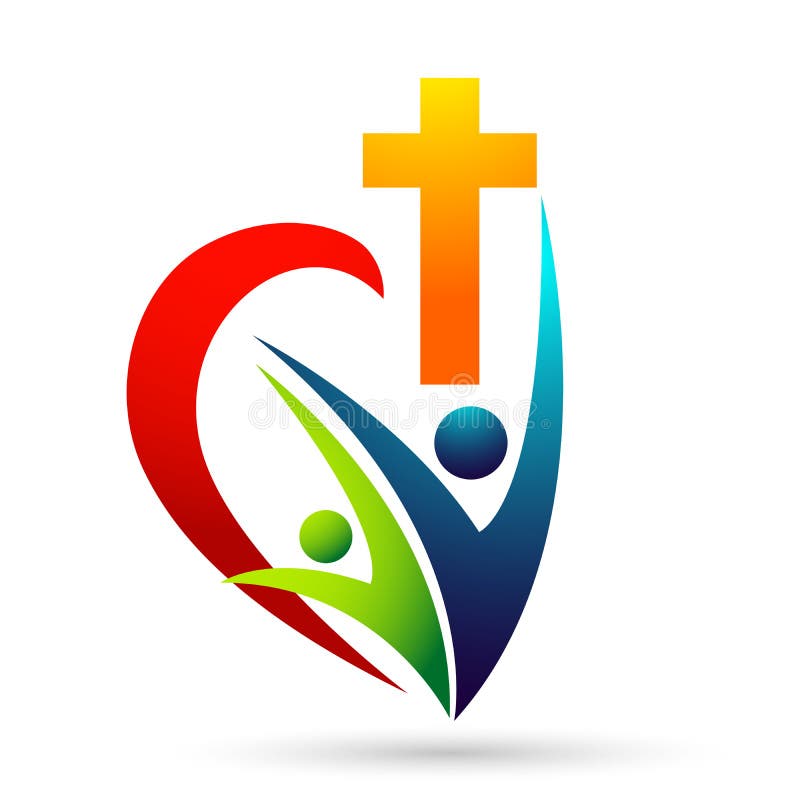 Family Church People Heart Union Care Love Logo Design Icon on White ...