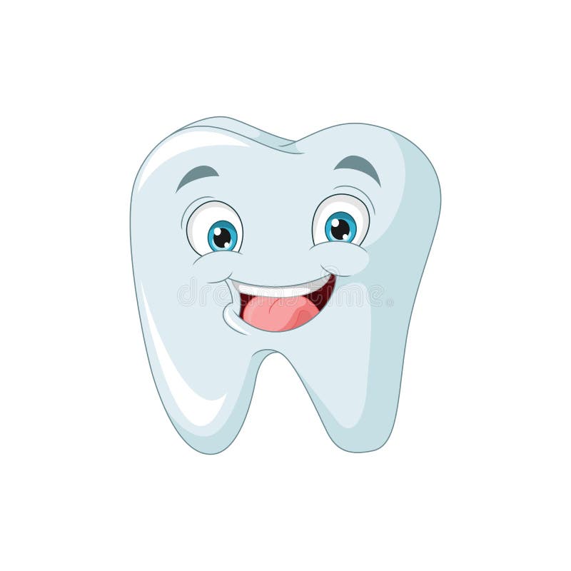 Cute Smiling Tooth Cartoon Character Stock Vector - Illustration of ...