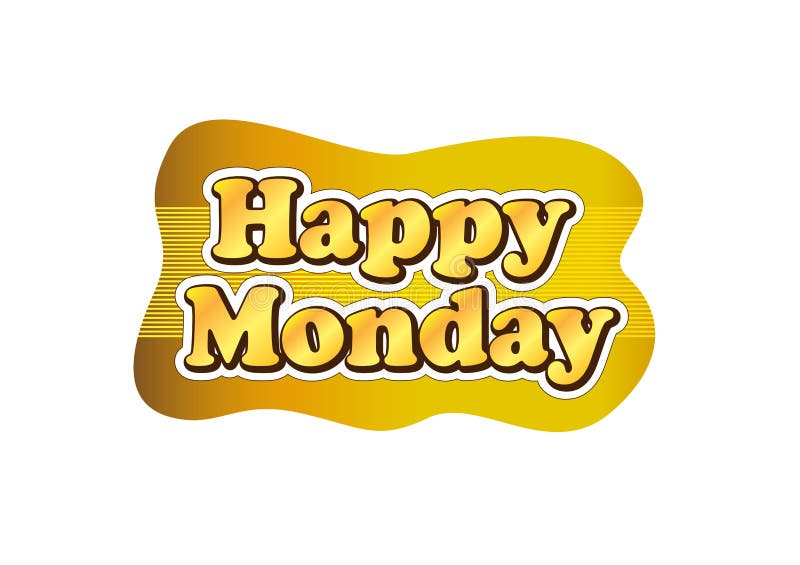 Happy Monday Text on Gold Style, To Be Applied As Labels, Stickers ...