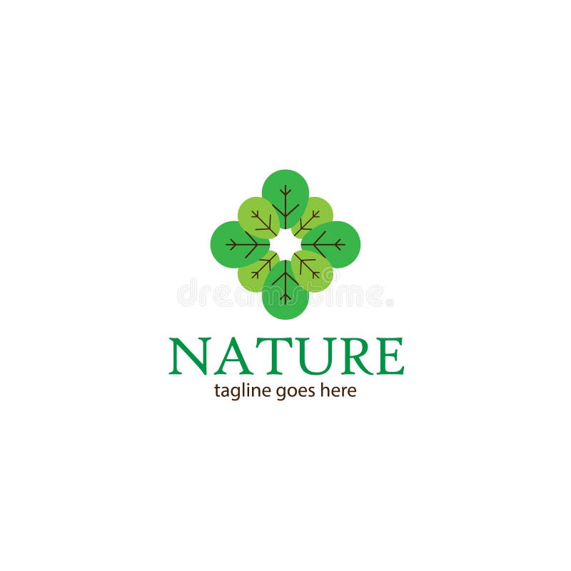 Nature Logo Design Template Stock Vector - Illustration of template ...