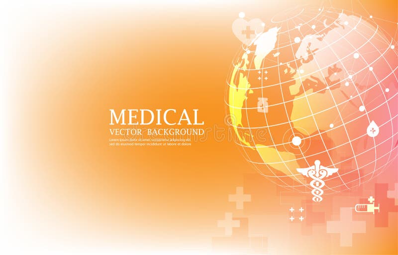 Vector Abstract Medical Orange Background Stock Vector - Illustration ...