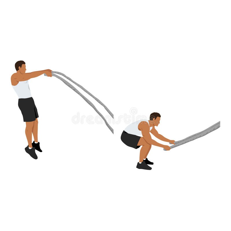 Battle Rope Exercise Stock Illustrations – 193 Battle Rope Exercise ...