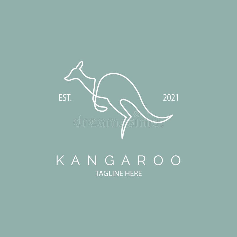 Kangaroo Logo Icon Line Style Template Design for Brand or Company and ...