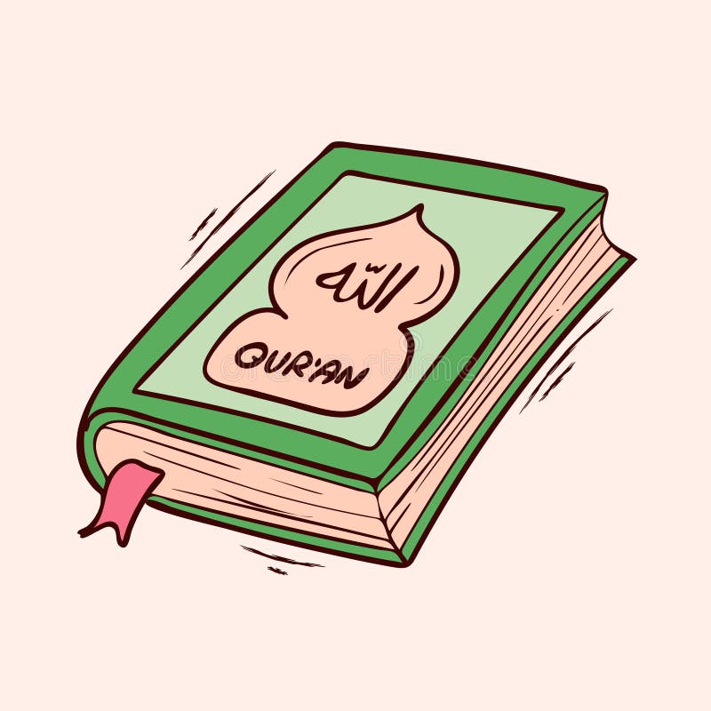 Islamic Koran with Colored Hand Drawn Vector Illustration Stock Vector ...