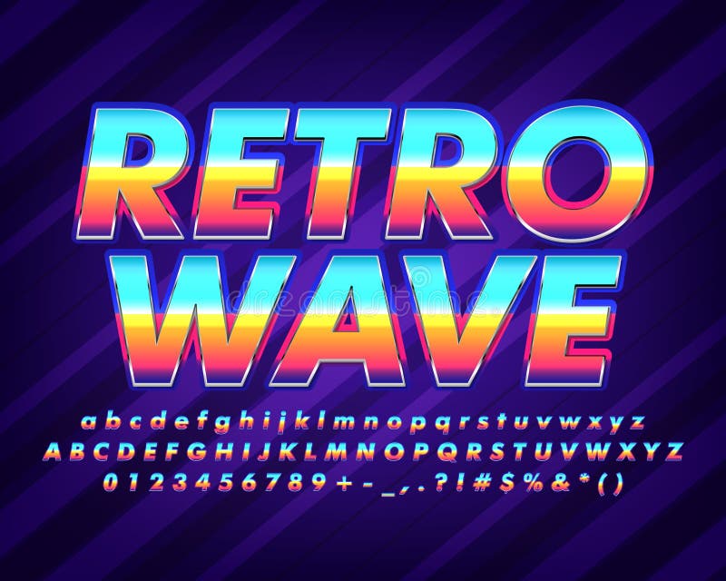 Retrowave Font Stock Illustrations – 832 Retrowave Font Stock ...