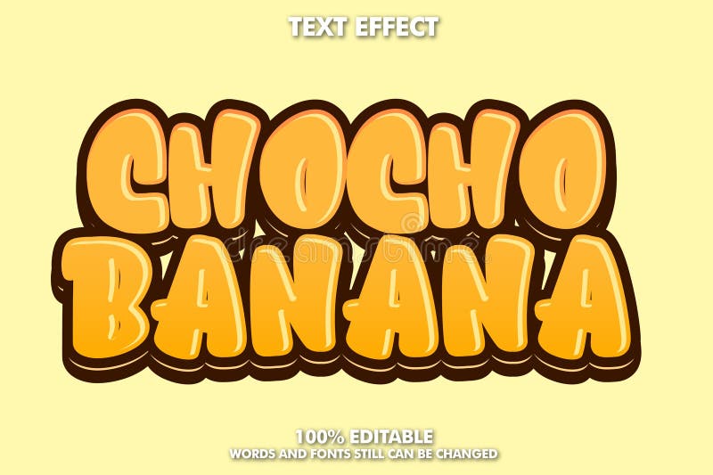 Choco Banan Sticker Text Effects Stock Vector - Illustration of text ...