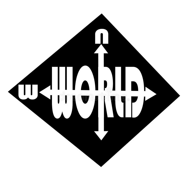 Logo and Icon Design of World Text Concept Stock Vector - Illustration ...