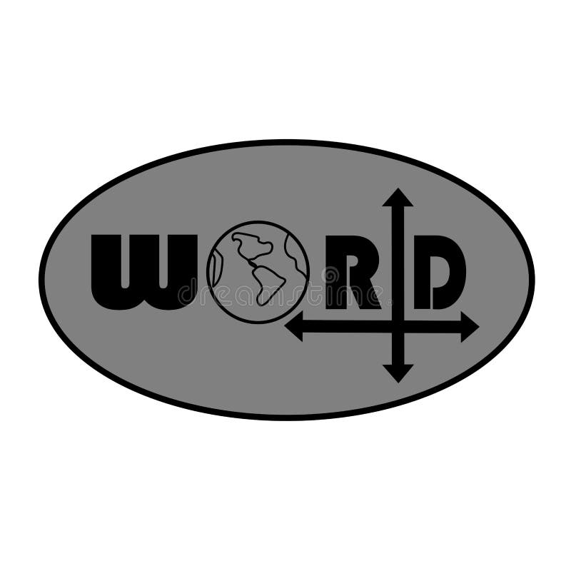 Logo and Icon Design of World Text Concept Stock Vector - Illustration ...
