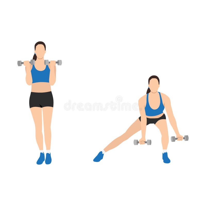 Dumbbell Side Lunge Stock Illustrations – 29 Dumbbell Side Lunge Stock ...
