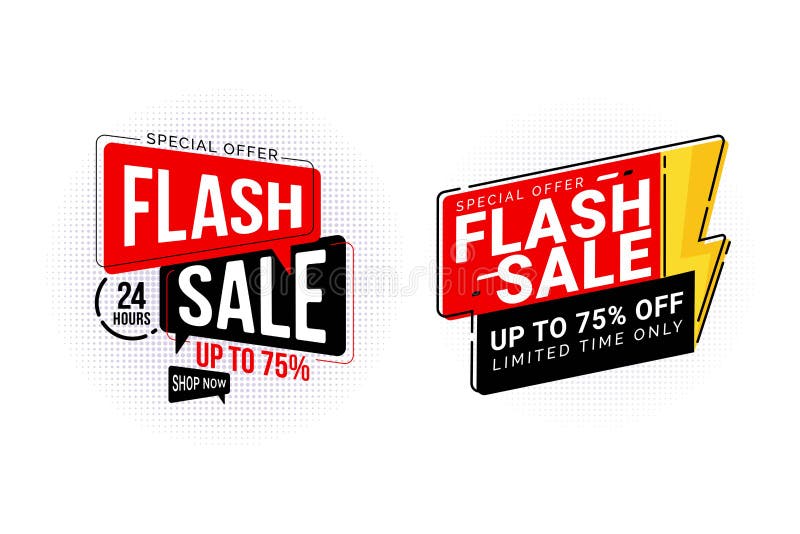 Flash Sale Discount Special Offer Banner Price Promotion Vector Stock ...