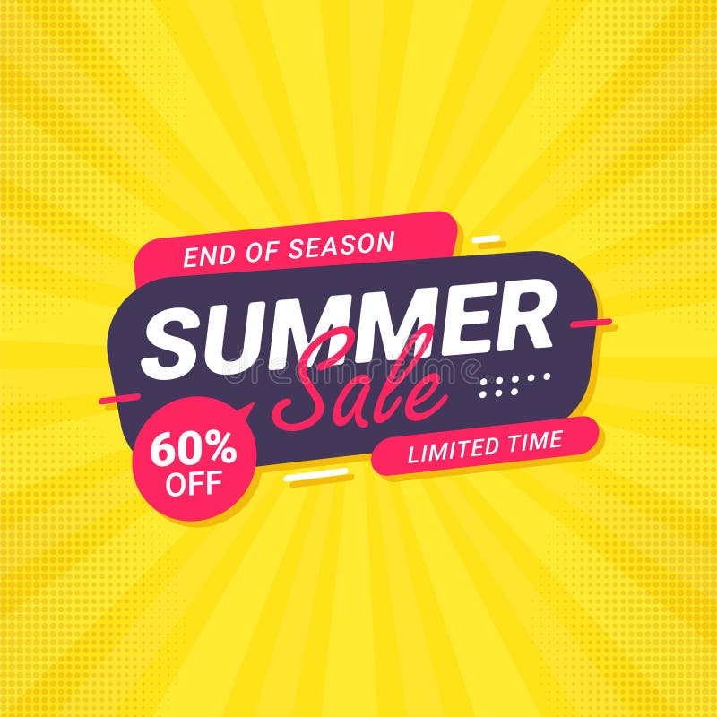 Summer Sale Special Offer Banner Discount Promotion Vector Stock Vector ...