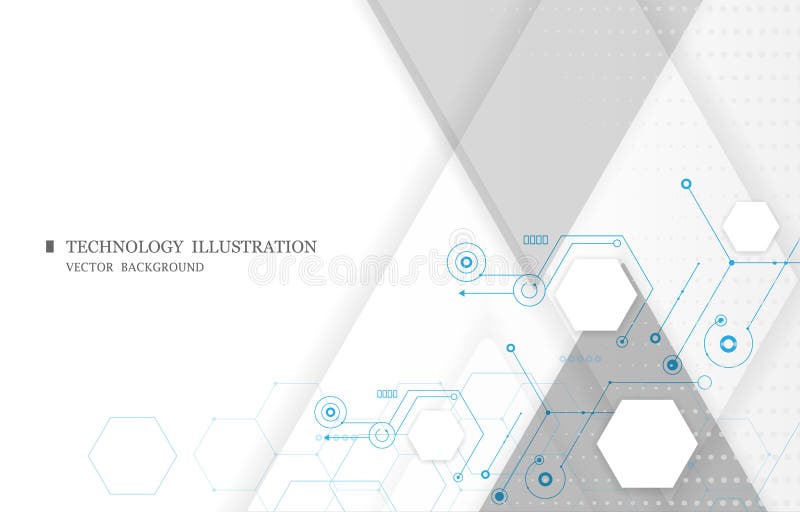 White Technology Background.geometric Cyber Technology Stock Vector ...