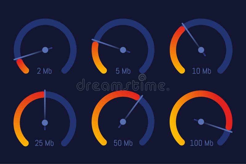 Speedometer Internet Speed Level Indicator Vector Illustration and ...