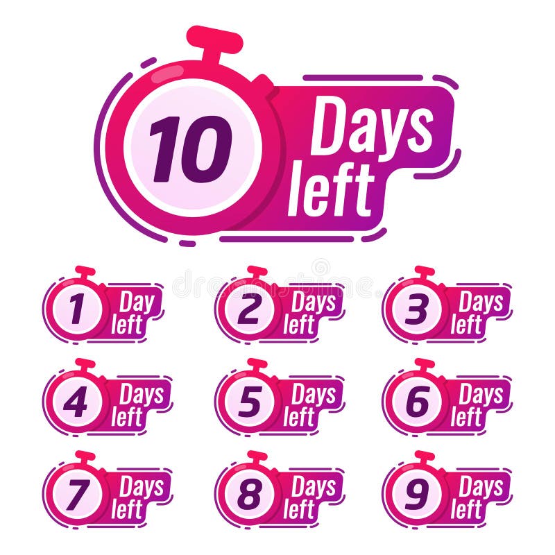 Countdown Sign Timer Counter. Number Days To Go Badges for Event Coming ...