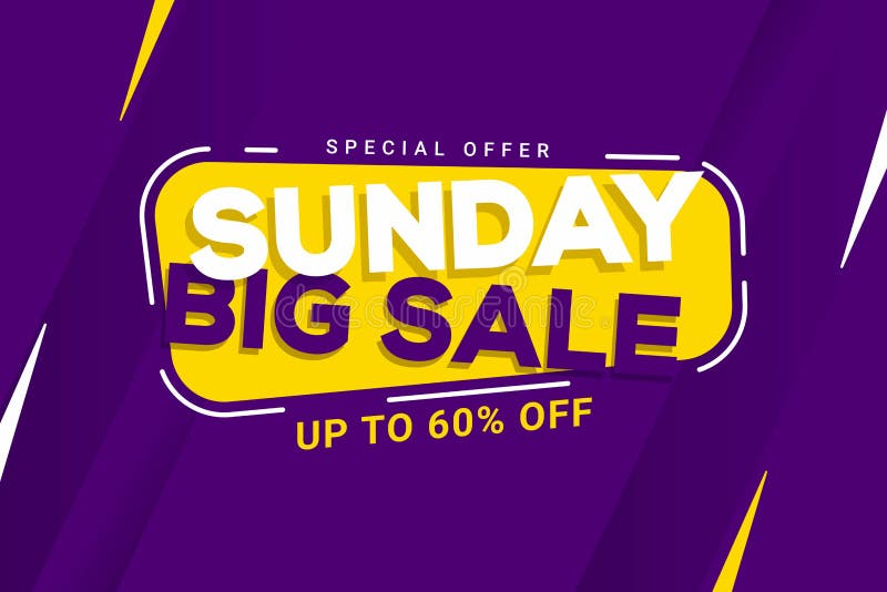 Sunday Big Sale Banner Discount Promotion Vector Graphic and Design ...