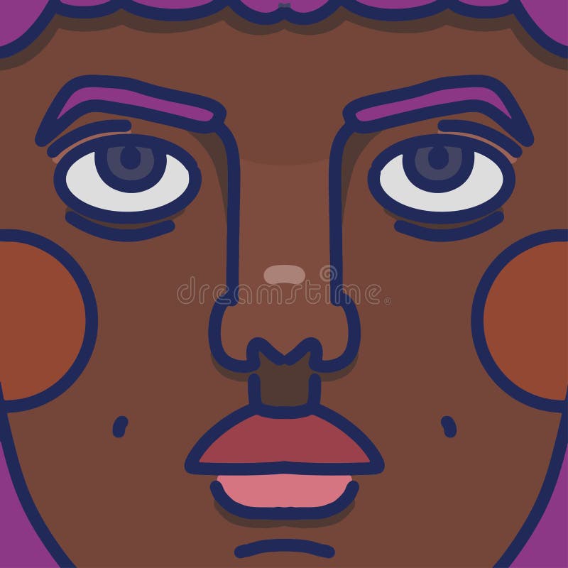 Close Up Face View Vector Illustration. Stock Vector - Illustration of ...