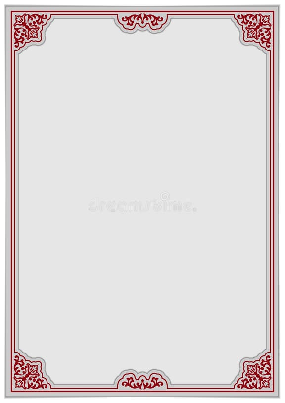 Decorative Rectangular Framework. Dark Red and Gray Colors. Paper Cut ...