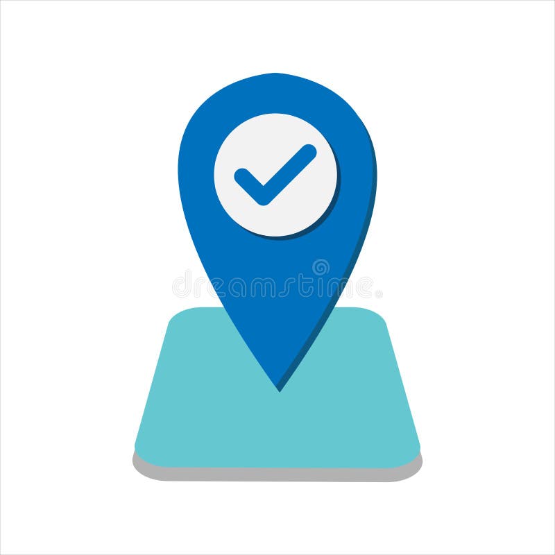 Checkmark Icon, Geolocation Map Mark, Point Location. Vector ...