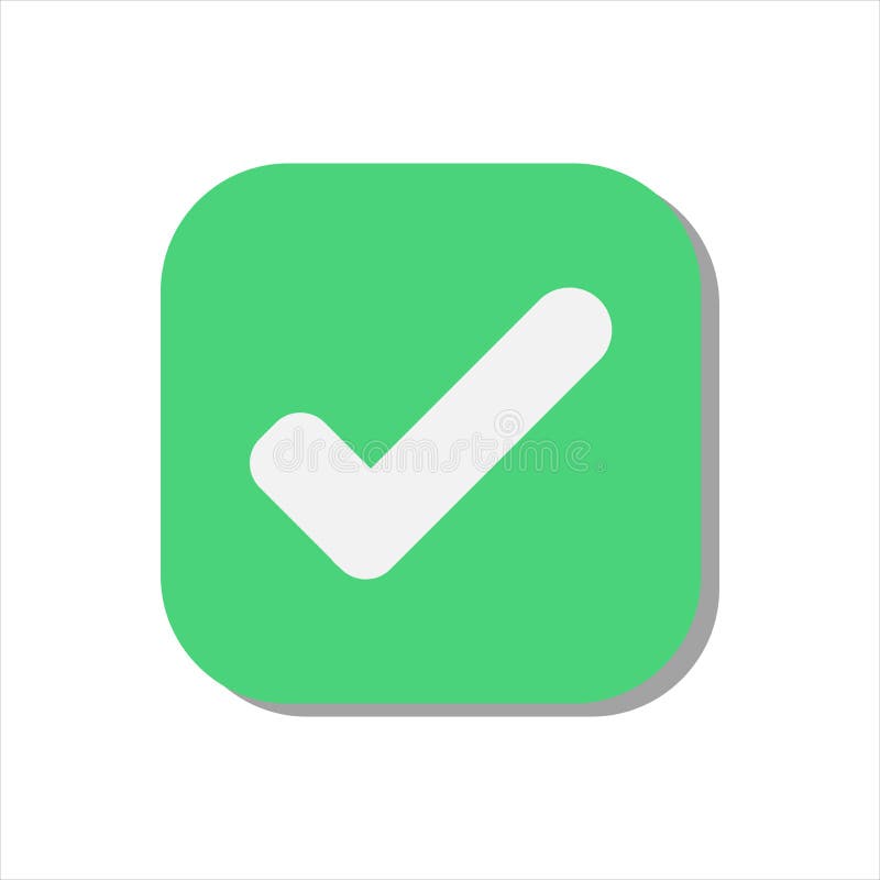 Like or Correct Symbol Icon Isolated White Background, Checkmark Button ...