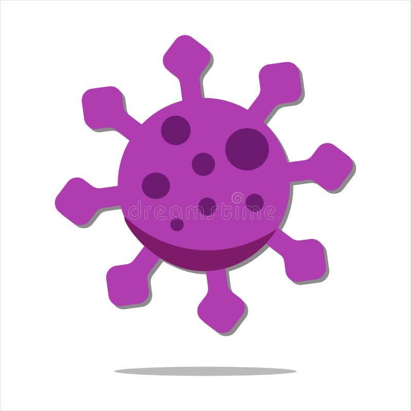 Purple Virus Isolated on White Background. Vector Illustration for ...
